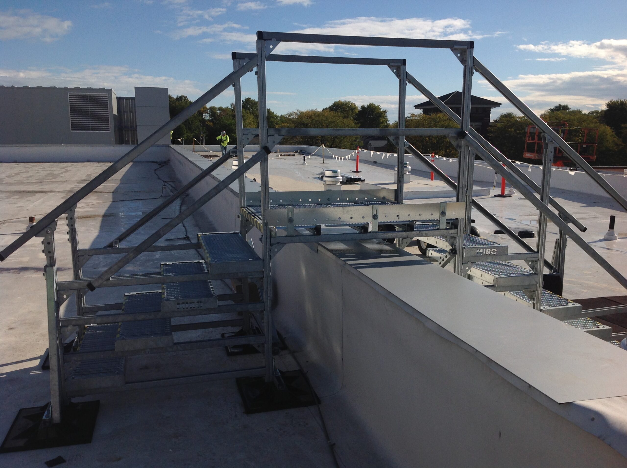 Custom Rooftop Crossover Stairs - MIRO Industries, Inc.